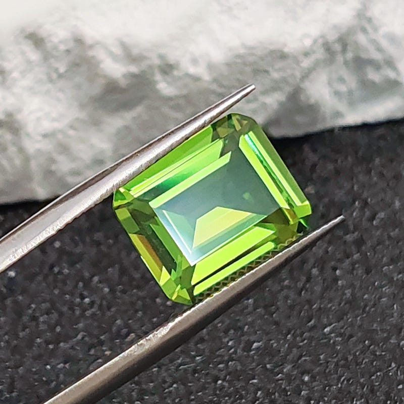 Emerald Cut Peridot - Etsy