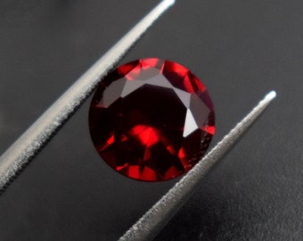 Round Faceted Lab Created Red Ruby synthetic Corundum 10 - Etsy