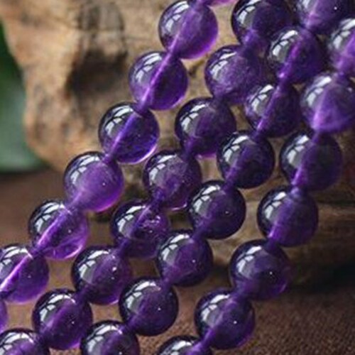 Grade AAA Amethyst Smooth Round Beadspurple Amethystcrystal | Etsy