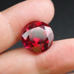 Ruby Round Faceted Gemstone Brilliant Cut Ruby Gem Multiple Sizes to ...
