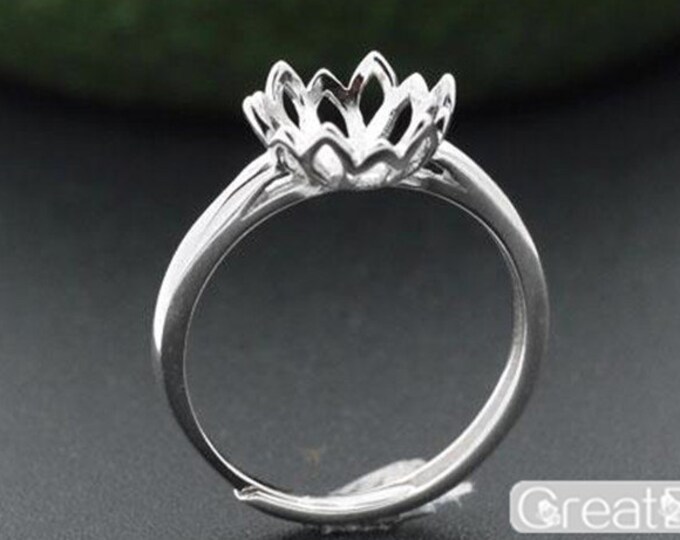 Ring Blank for 7mm-8mm Round Beads or Pearls Adjustable Band - Etsy