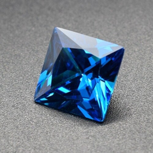 Light Blue Sapphire Square Faceted Gemstone Princess Cut - Etsy