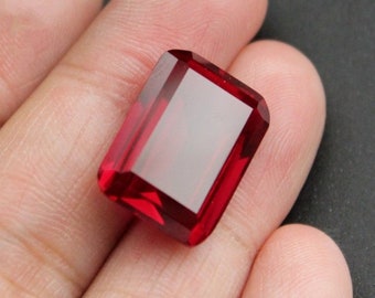 High Quality Ruby Rectangle Faceted Gemstone Emerald Cut Ruby - Etsy