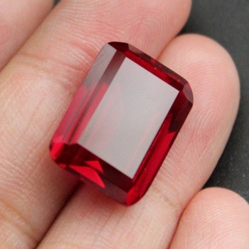 Ruby Square Faceted Gemstone Cushion Cut Ruby Gem Multiple - Etsy