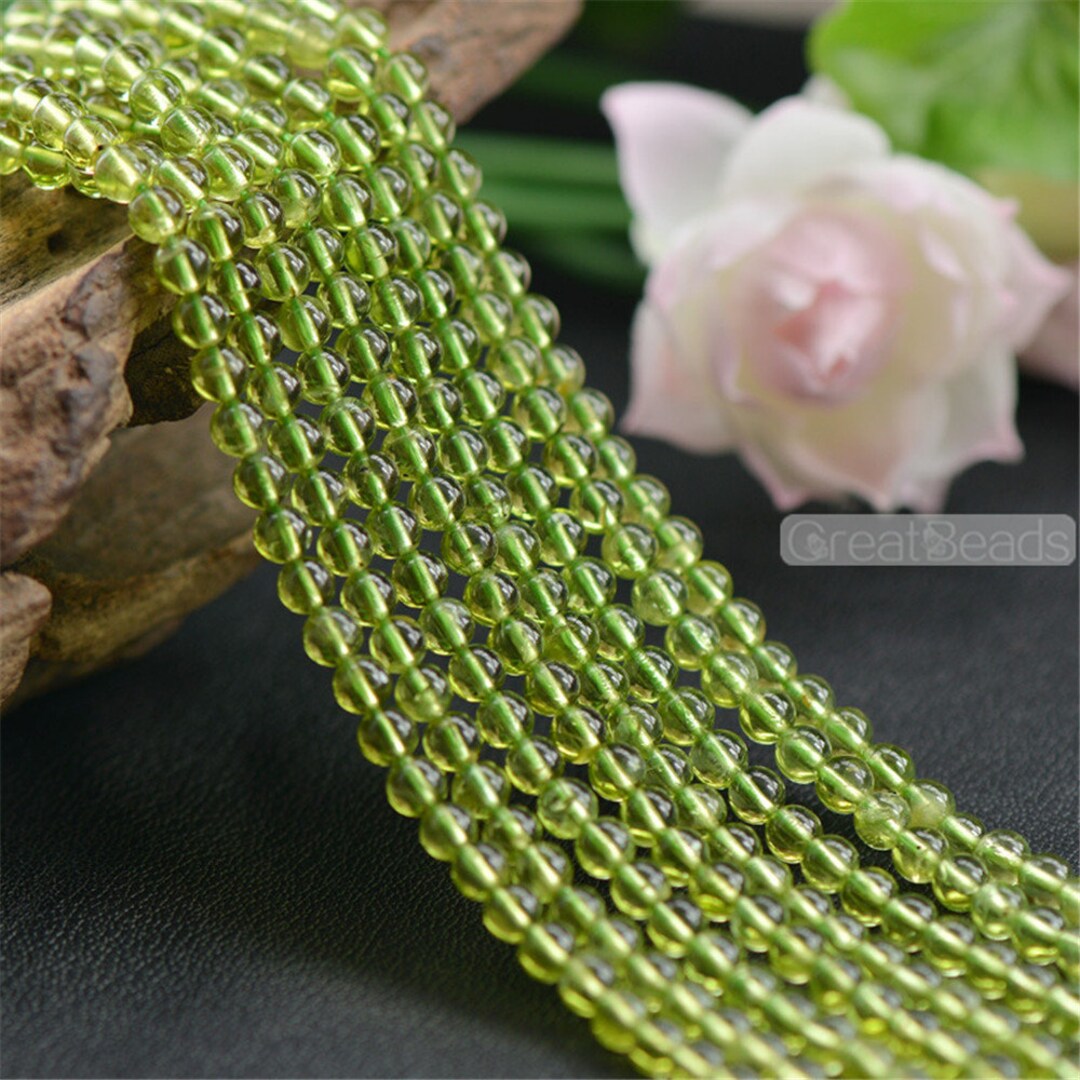 Grade AA Natural Peridot Beads 2.5mm 4.5mm 5mm NOT Dyed Smooth Polished ...