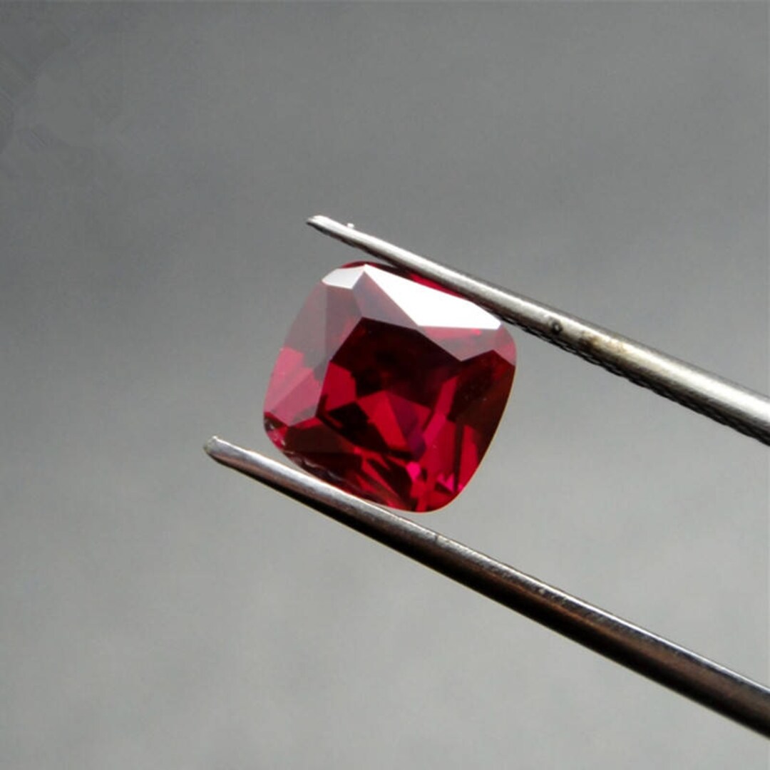 Ruby Square Faceted Gemstone Cushion Cut Ruby Gem Multiple - Etsy