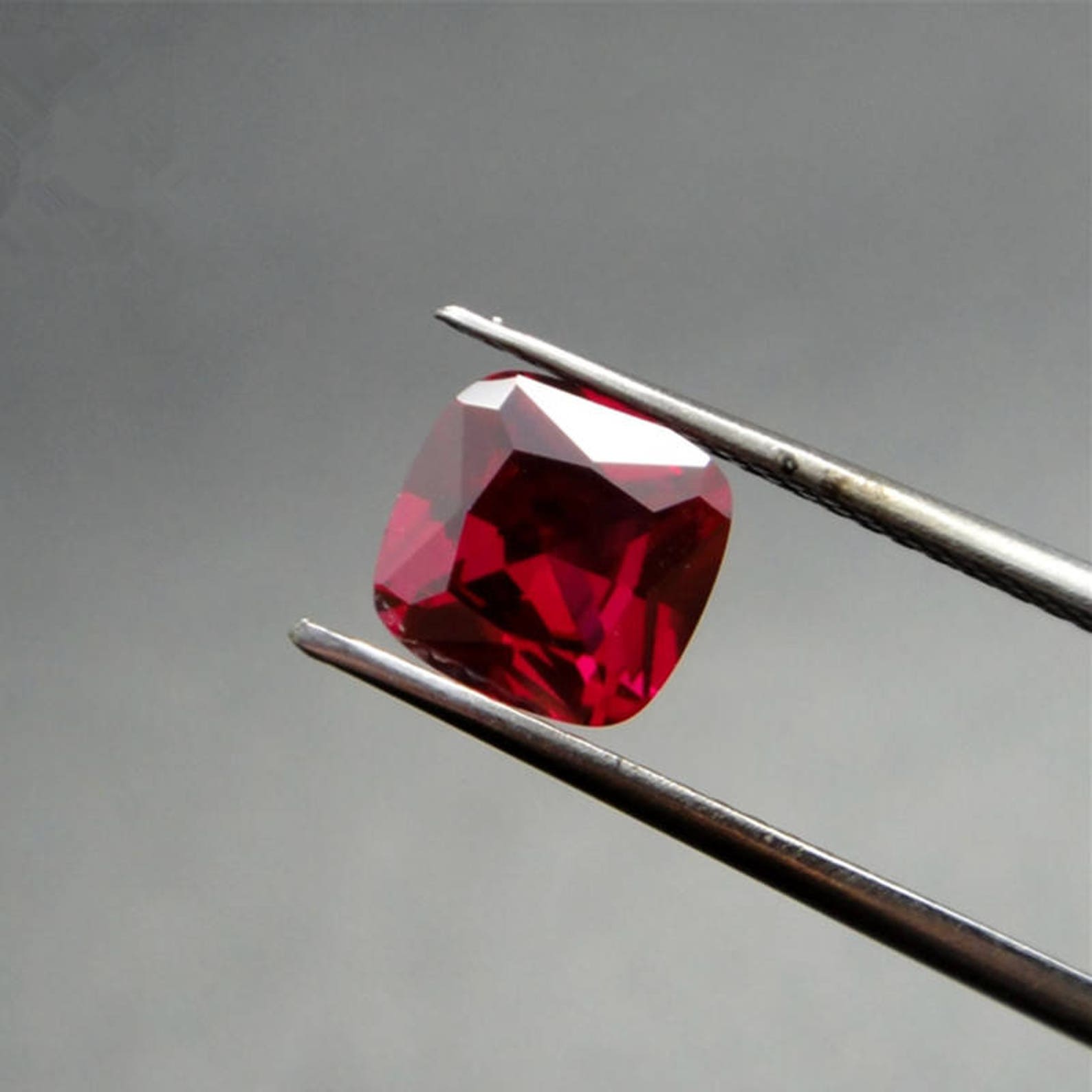 Ruby Square Faceted Gemstone Cushion Cut Ruby Gem Multiple - Etsy