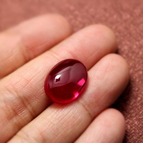 Ruby Round Cabochon Blood-red Smooth Polished Surface Flat - Etsy
