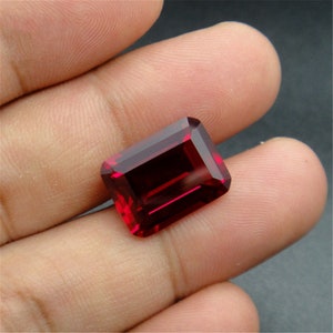 High Quality Ruby Rectangle Faceted Gemstone Emerald Cut Ruby Gem ...