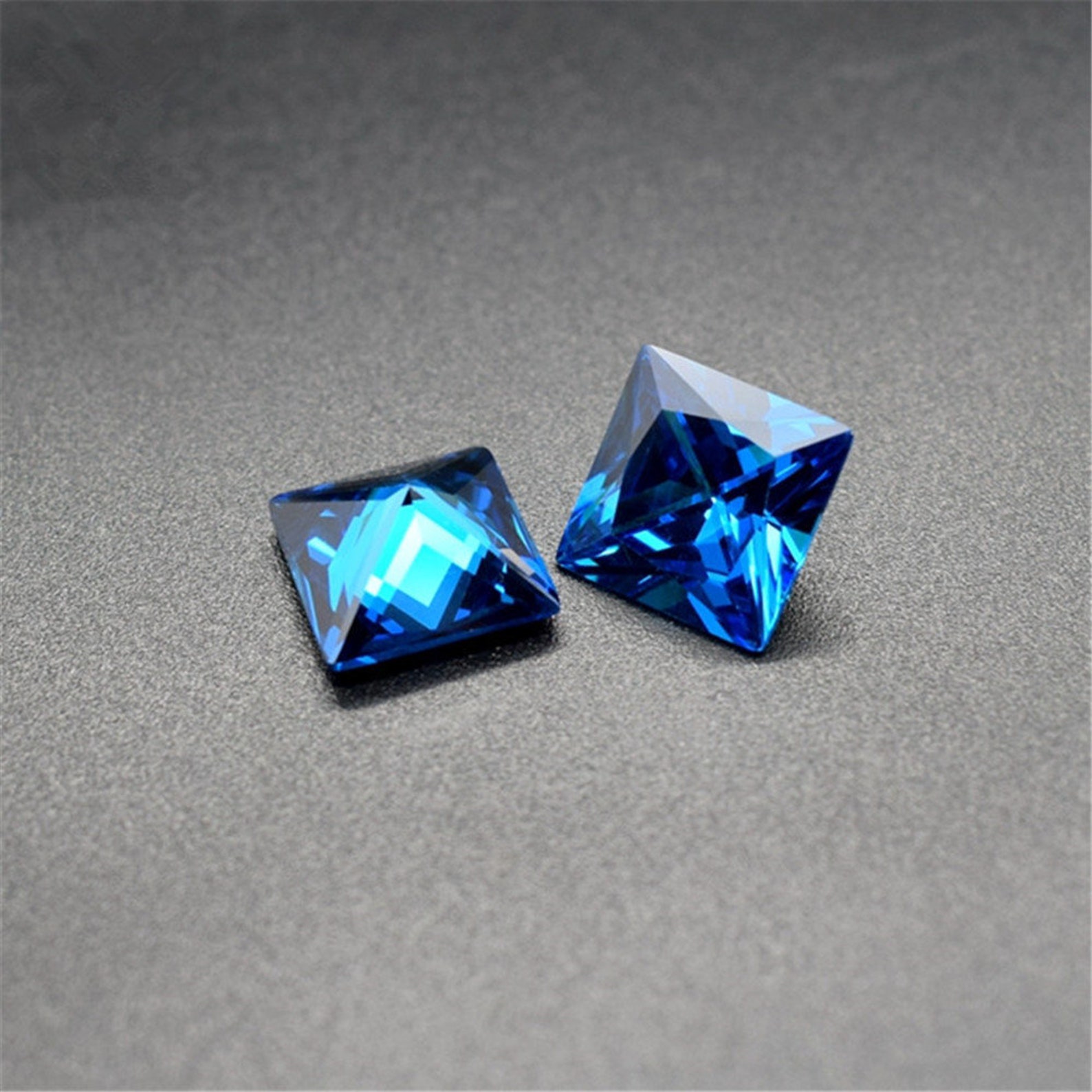 Light Blue Sapphire Square Faceted Gemstone Princess Cut - Etsy
