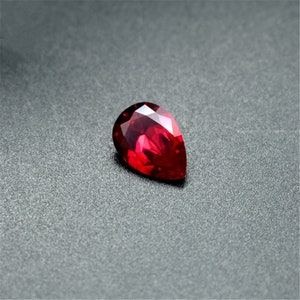Ruby Pear Shaped Faceted Gemstone Teardrop Cut Ruby Gem Multiple Sizes ...