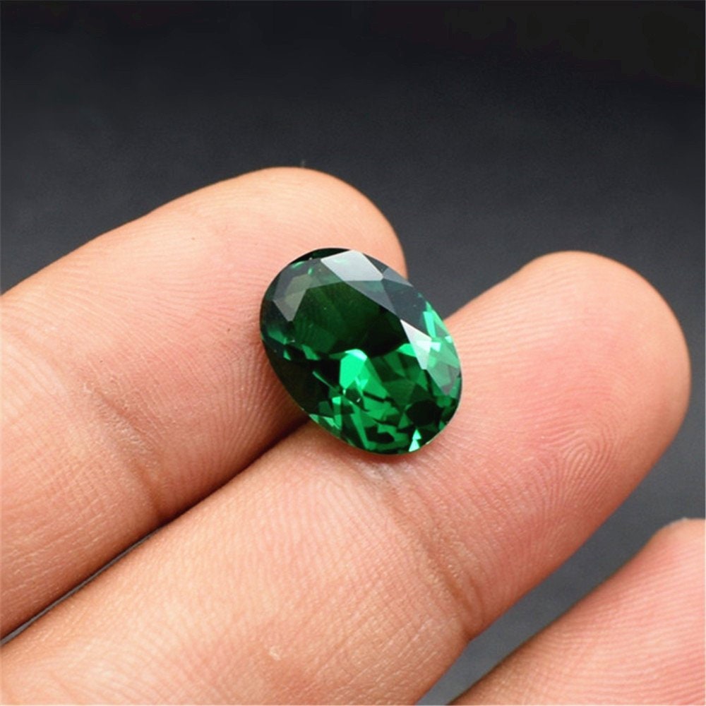 Emerald Oval Cut Gemstone Egg Shape Faceted Emerald Gem Rich - Etsy