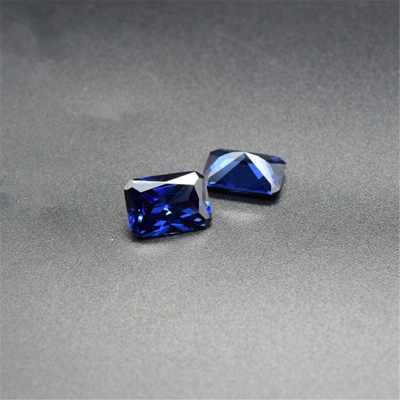 Sapphire Rectangle Faceted Gemstone Radiant Cut Sapphire Gem - Etsy