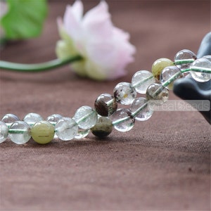 Natural Lodolite Beads Chlorite Included Green Phantom Quartz NOT ...