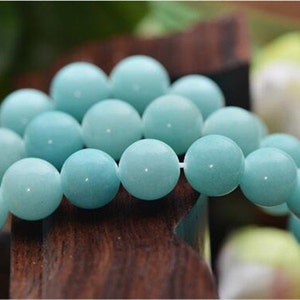 Grade A Natural Sky Blue Jade Beads Amazonite Color Jade Beads 6mm 8mm ...