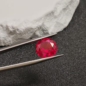 Ruby Round Faceted Gemstone Brilliant Cut Ruby Gem Multiple Sizes to ...