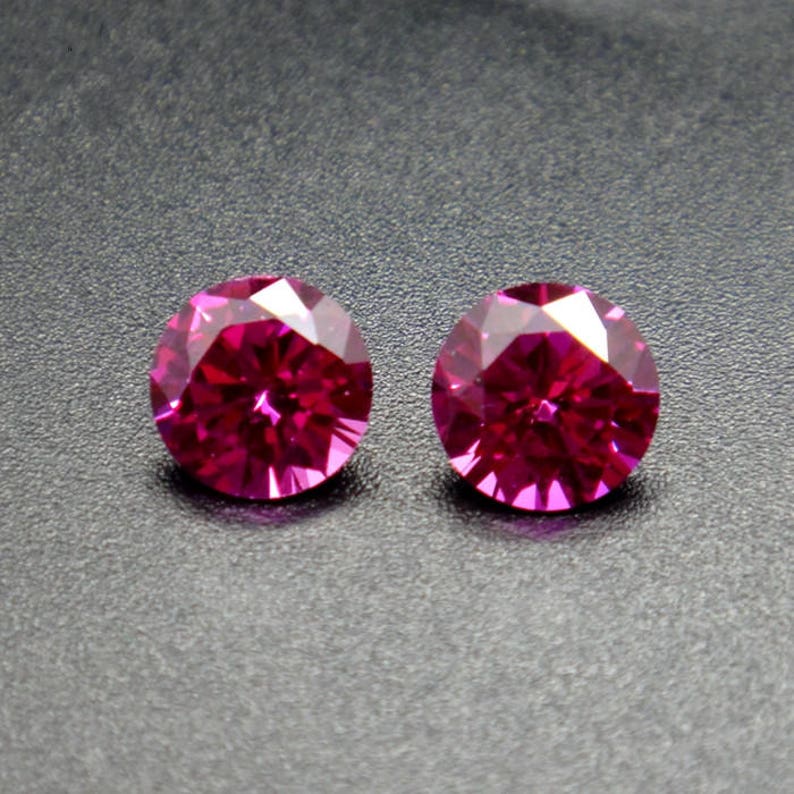 Pink Ruby Round Faceted Gemstone Brilliant Cut Ruby Gem - Etsy