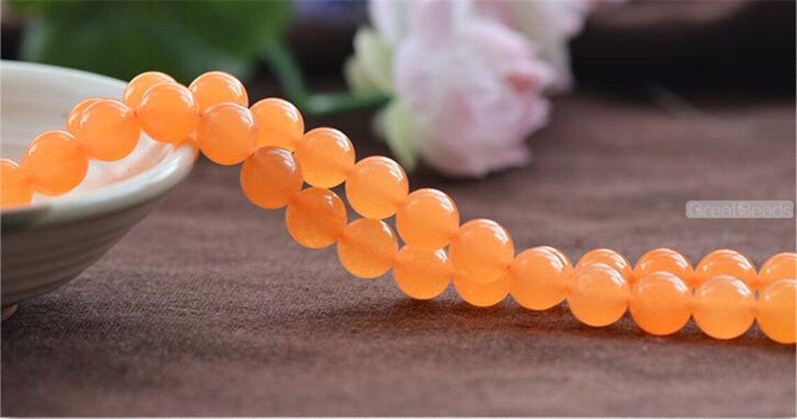 Grade A Natural Orange Jade Beads 6mm 8mm 10mm 12mm 14mm - Etsy