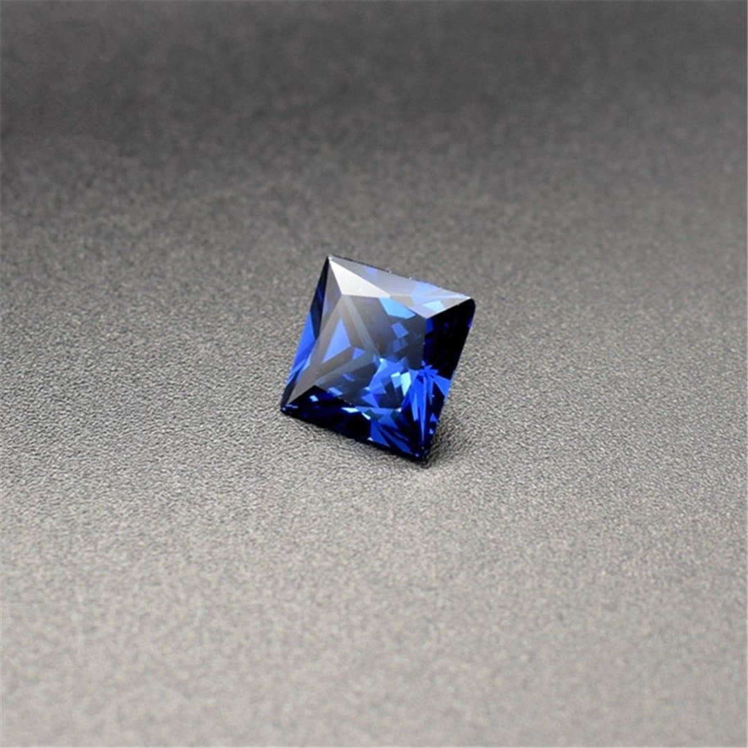 Sapphire Square Faceted Gemstone Princess Cut Sapphire Gem Multiple ...