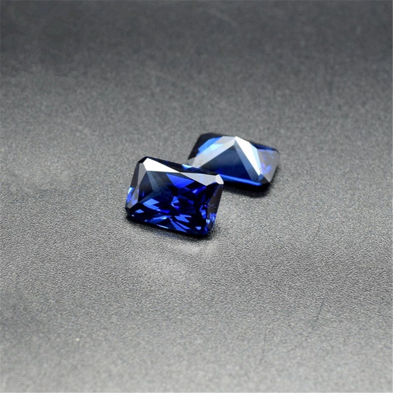 Sapphire Rectangle Faceted Gemstone Radiant Cut Sapphire Gem - Etsy