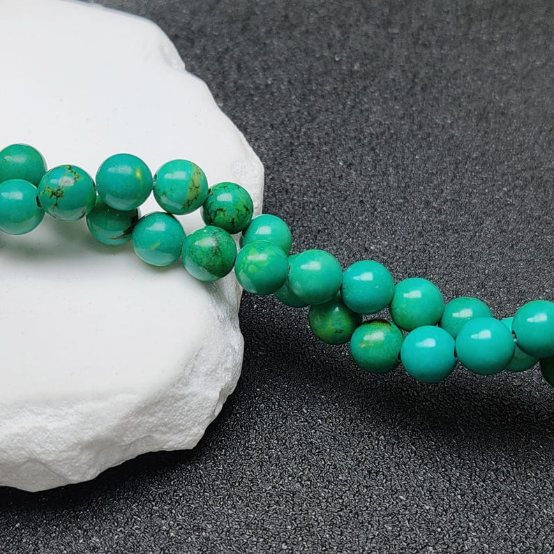 Natural Vintage Turquoise Beads 4mm 6mm 8mm 10mm Smooth Polished Round ...