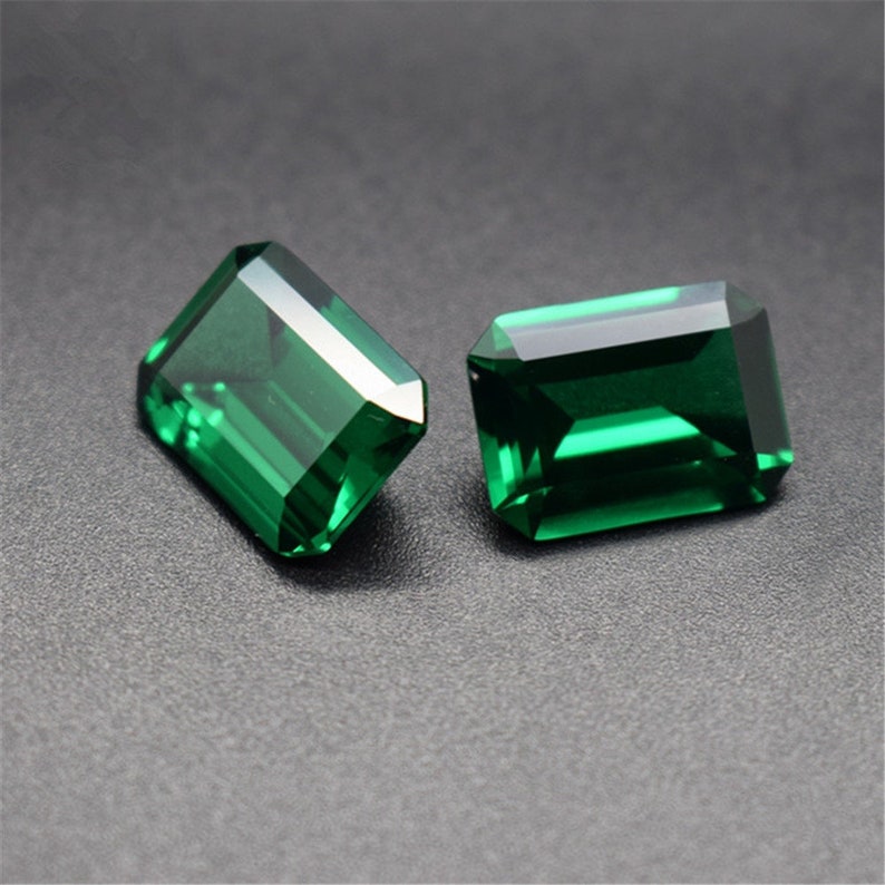 Emerald Rectangle Faceted Gemstone Emerald Cut Rich Green - Etsy