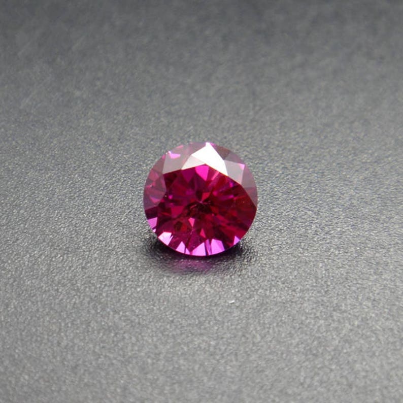 Pink Ruby Round Faceted Gemstone Brilliant Cut Ruby Gem - Etsy