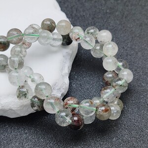 Natural Lodolite Beads Chlorite Included Green Phantom Quartz NOT ...