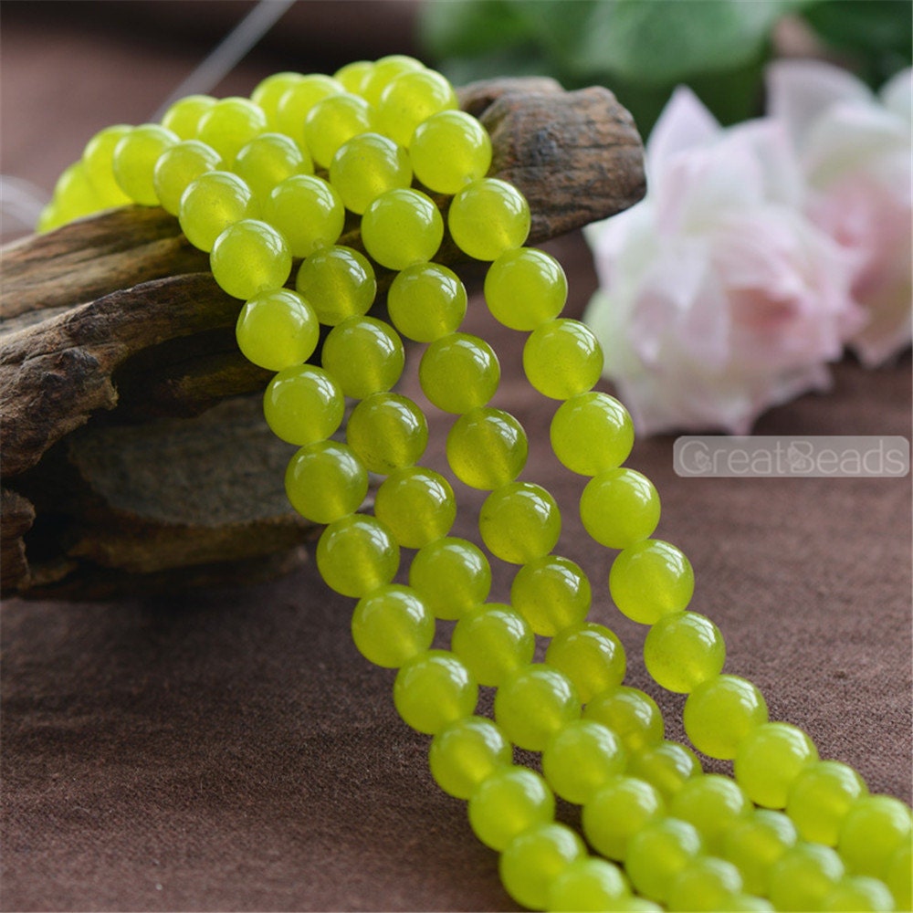 Grade A Natural Bright Green Jade Beads 4mm 6mm 8mm 10mm | Etsy
