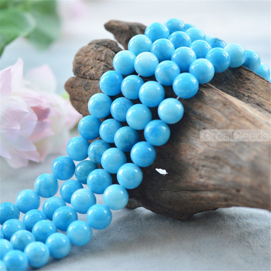 Grade A Natural Multi Tones Sky Blue Jade Beads 6mm 8mm 10mm 12mm ...