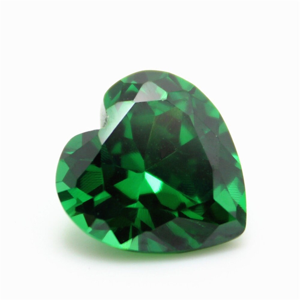 Emerald Heart Shape Faceted Gemstone Heart Shaped Cut Emerald | Etsy