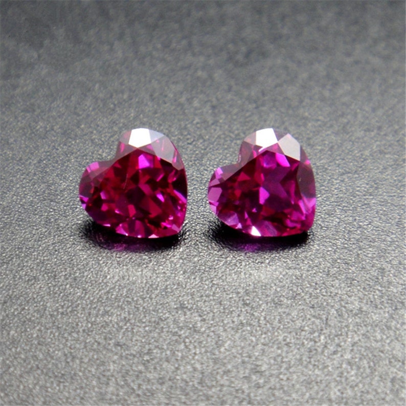 Pink Ruby Heart Shape Faceted Gemstone Heart Shaped Cut Ruby | Etsy