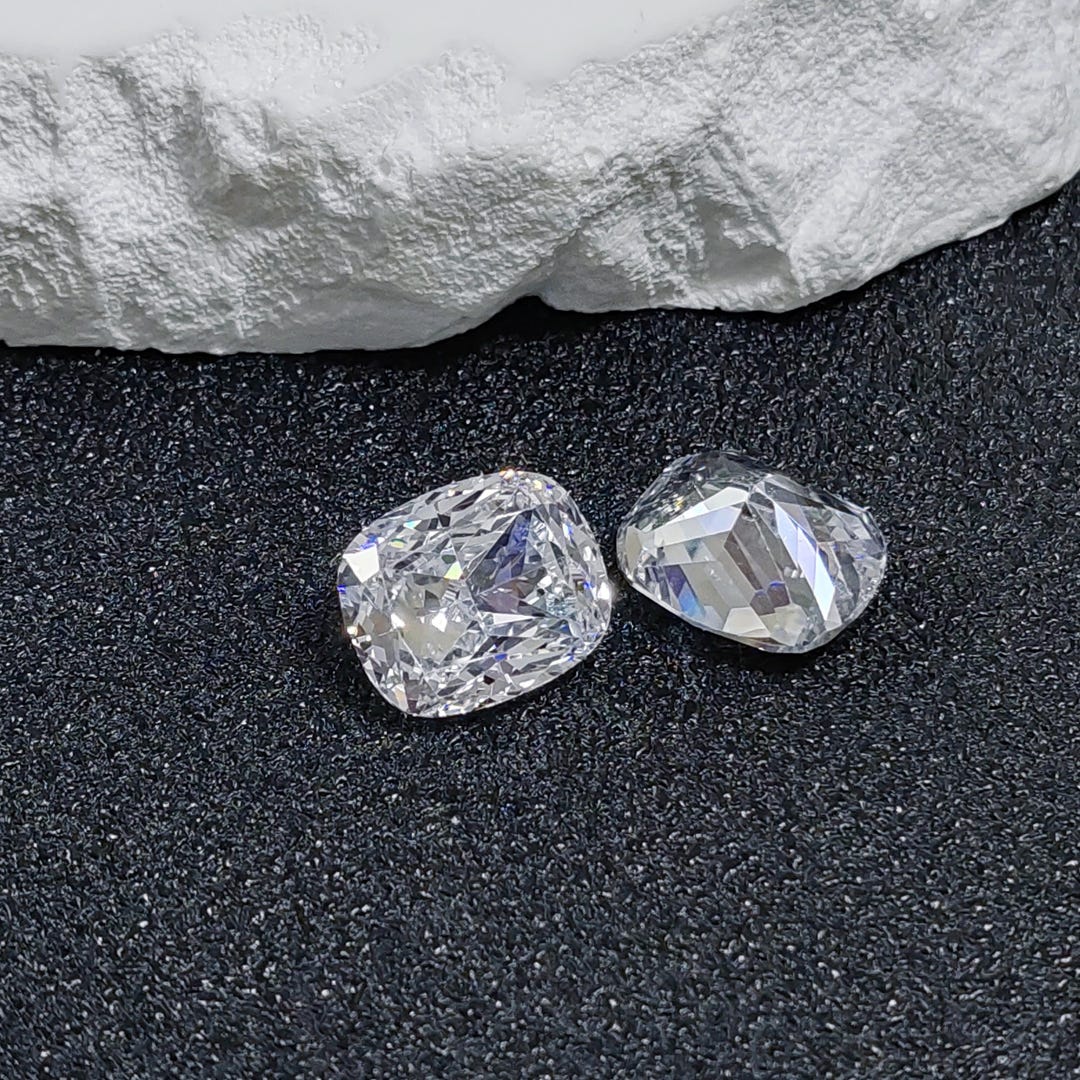 Grade AAA Cubic Zirconia Rectangle Faceted Gemstone Cushion Cut Cubic ...