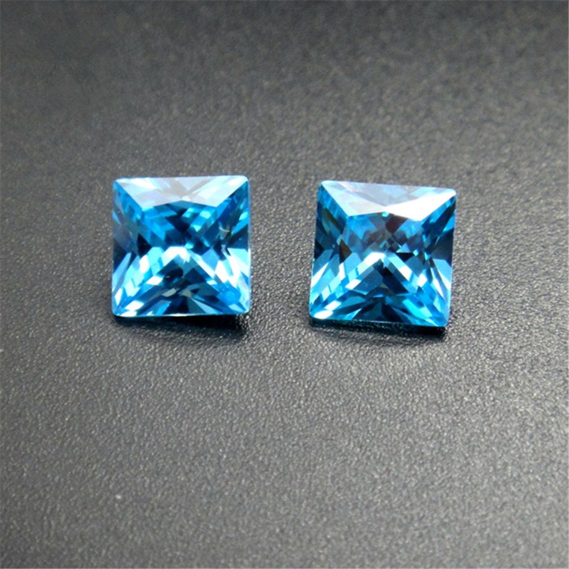 Aquamarine Square Faceted Gemstone Princess Cut Aquamarine Gem - Etsy
