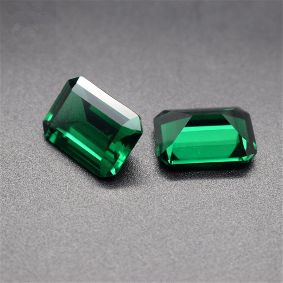 Emerald Rectangle Faceted Gemstone Emerald Cut Rich Green - Etsy