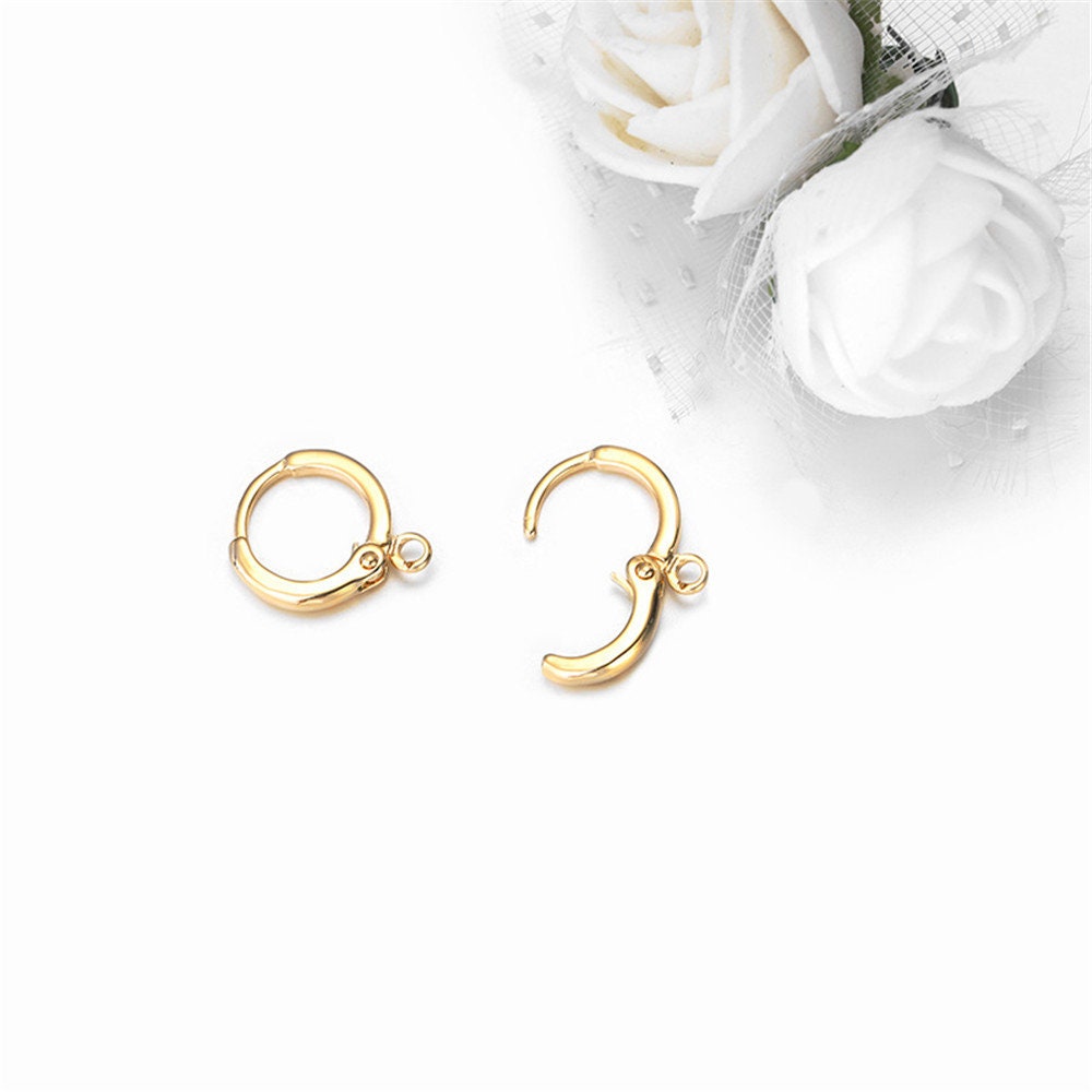 10 Pairs Leverback Earring Findings Earring Hoops Gold Plated | Etsy