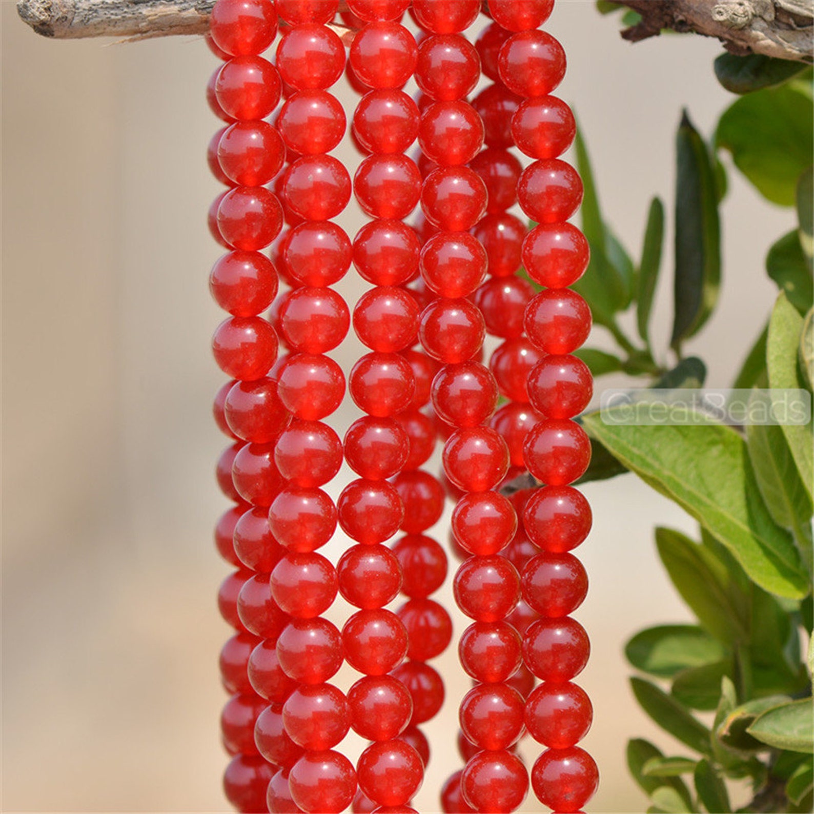Grade A Natural Red Jade Beads 6mm 8mm 10mm 12mm Smooth | Etsy