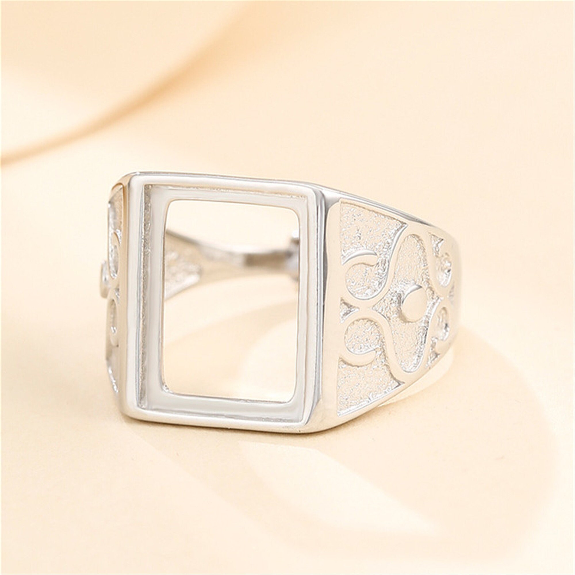 Men's Ring Setting for 10x13mm Rectangle Cabochons Ring | Etsy