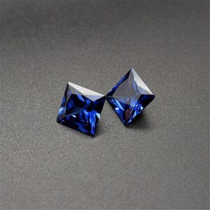 Sapphire Square Faceted Gemstone Princess Cut Sapphire Gem Multiple ...