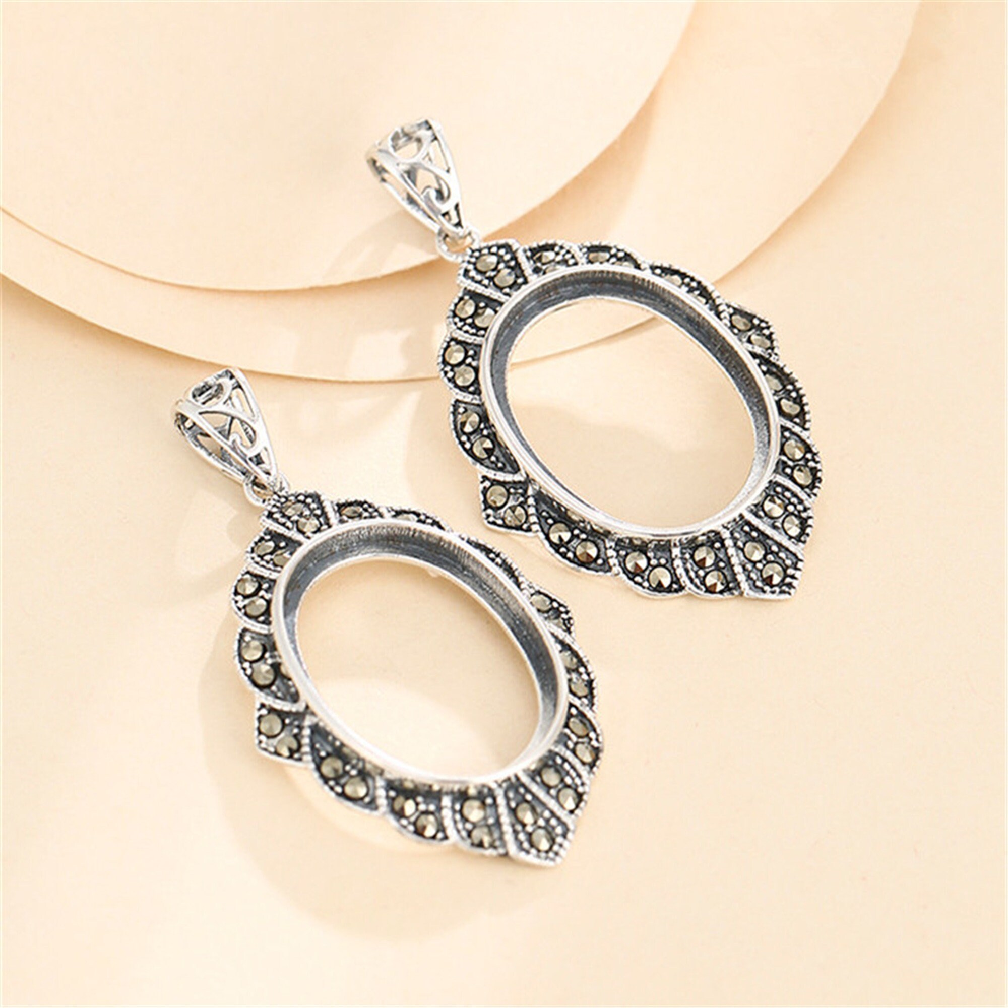 925 Silver Pendant Setting for | Etsy