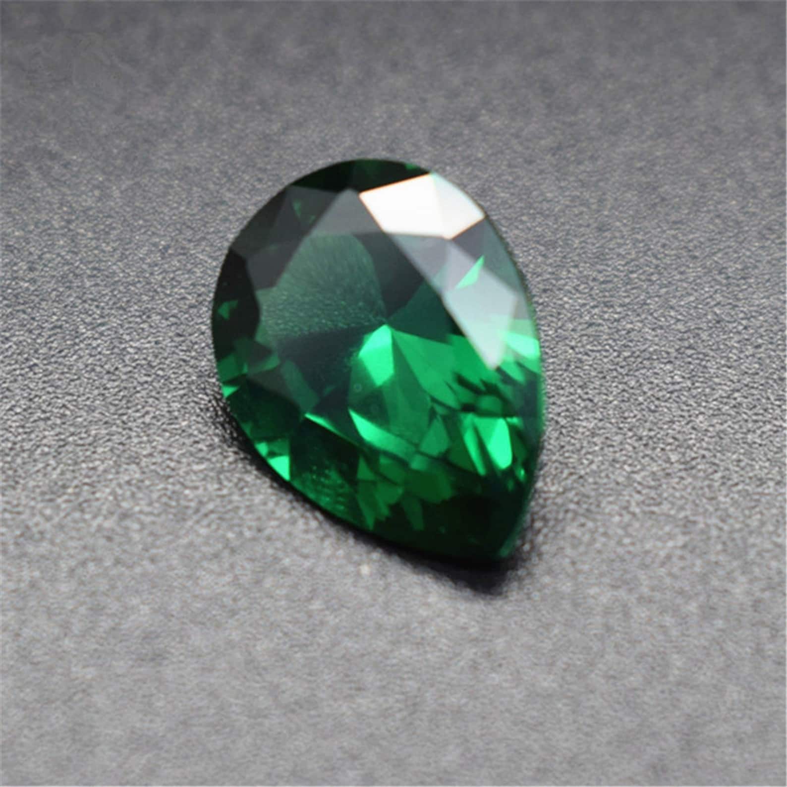 Emerald Pear Shaped Faceted Gemstone Teardrop Cut Emerald Gem | Etsy