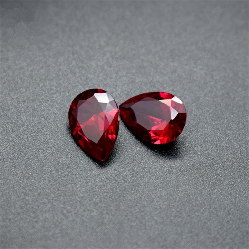Ruby Pear Shaped Faceted Gemstone Teardrop Cut Ruby Gem - Etsy