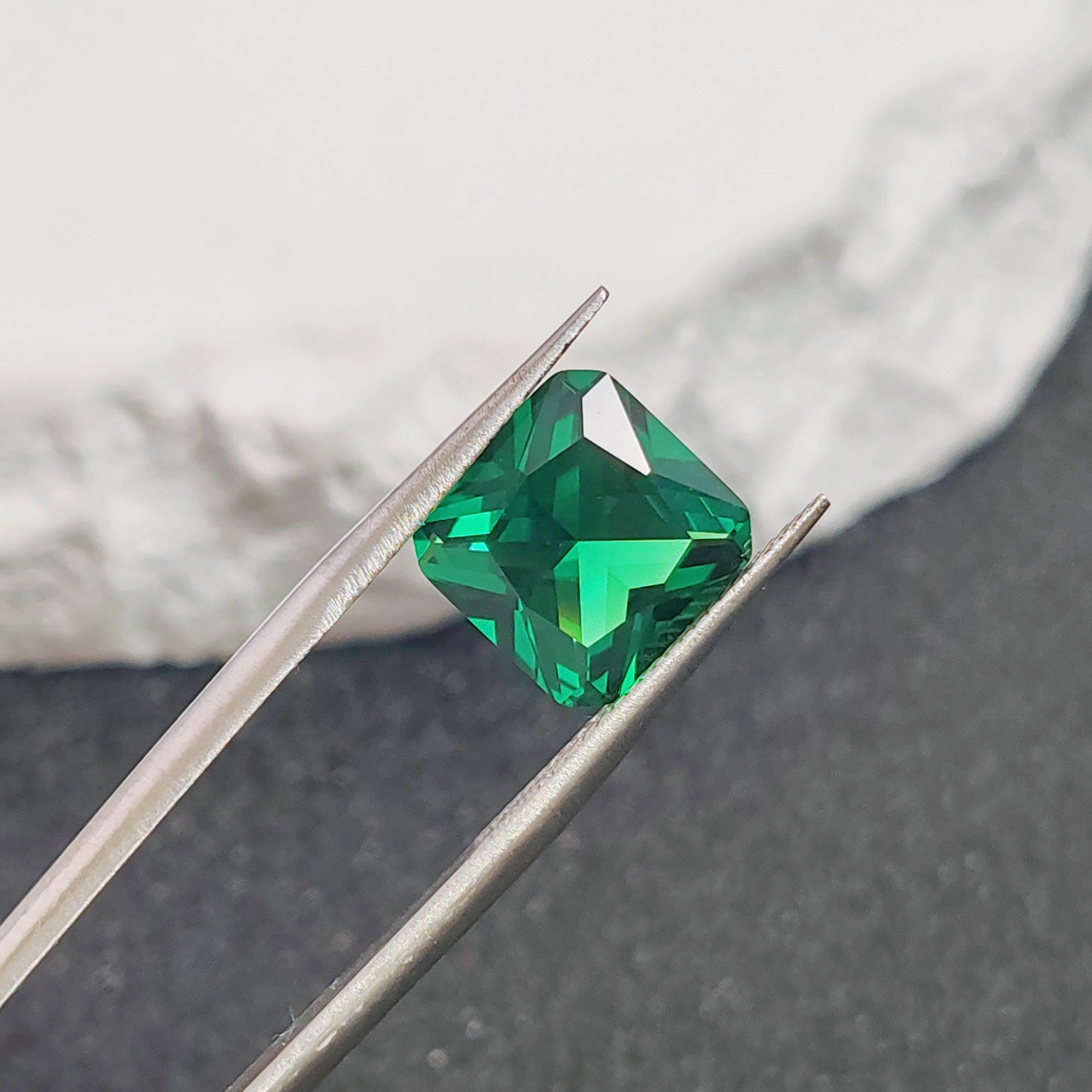 Emerald Square Faceted Gemstone Radiant Cut Rich Green Emerald Gem ...
