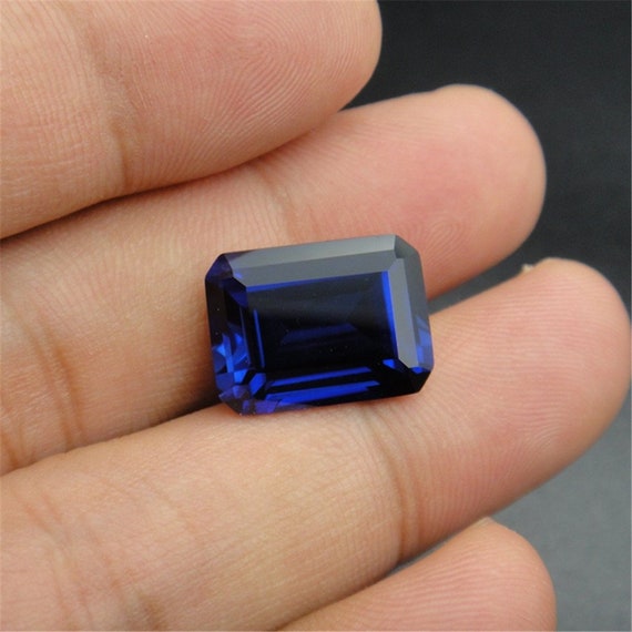 Sapphire Rectangle Faceted Gemstone Emerald Cut Sapphire Gem | Etsy