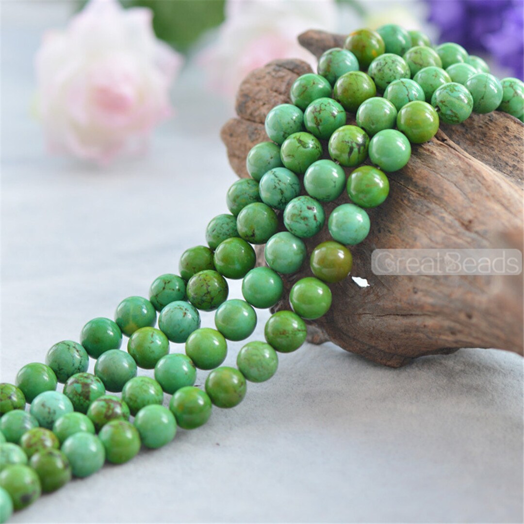 Natural Vintage Turquoise Beads 4mm 6mm 8mm 10mm Smooth Polished Round ...