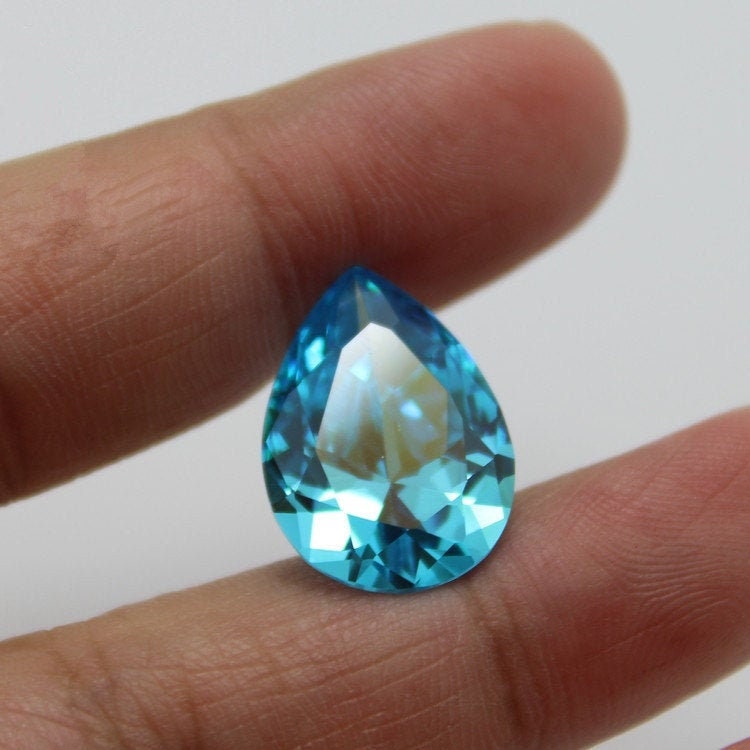 Aquamarine Pear Shaped Faceted Gemstone Teardrop Cut - Etsy