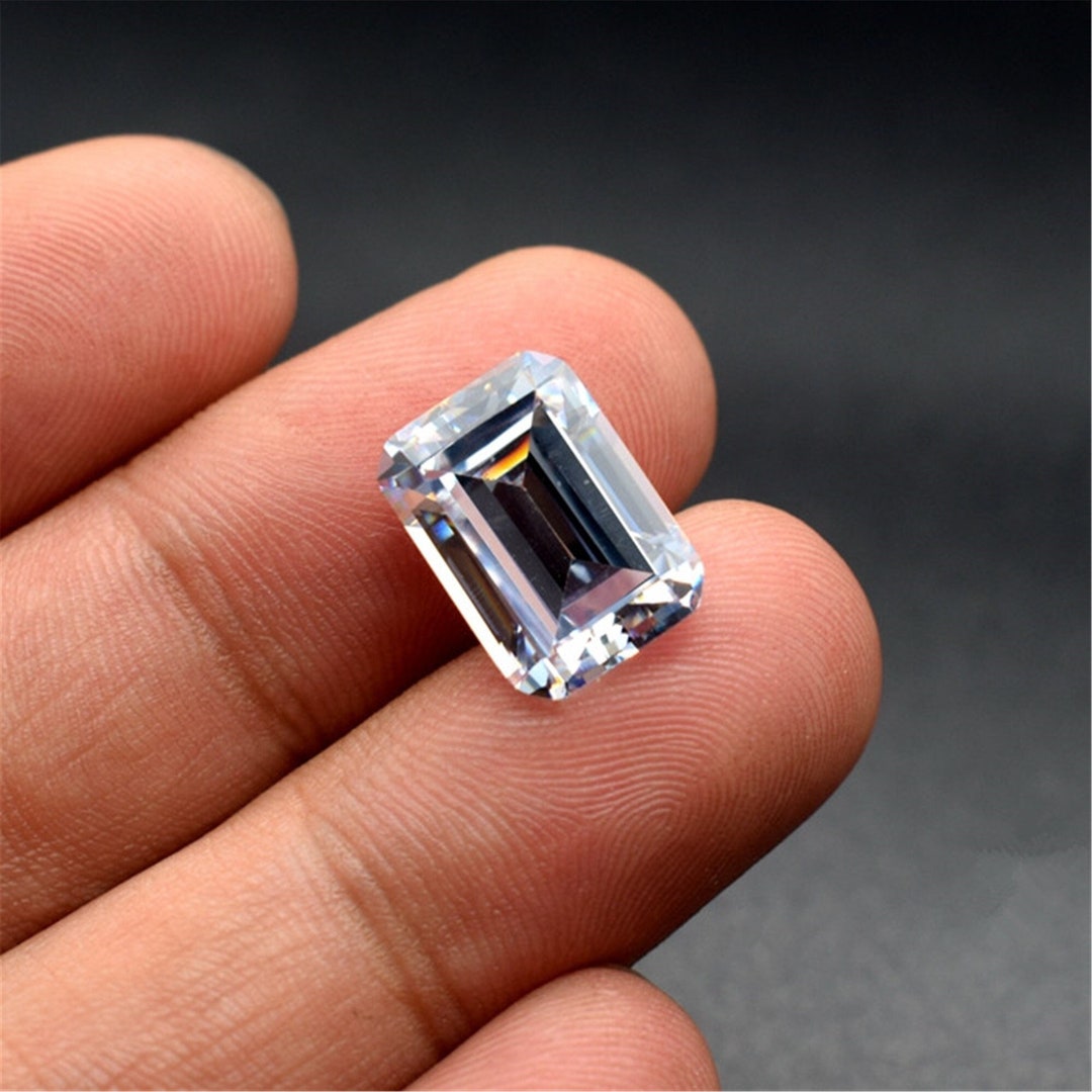 Grade AAA Cubic Zirconia Rectangle Faceted Gemstone Emerald Cut Cubic ...