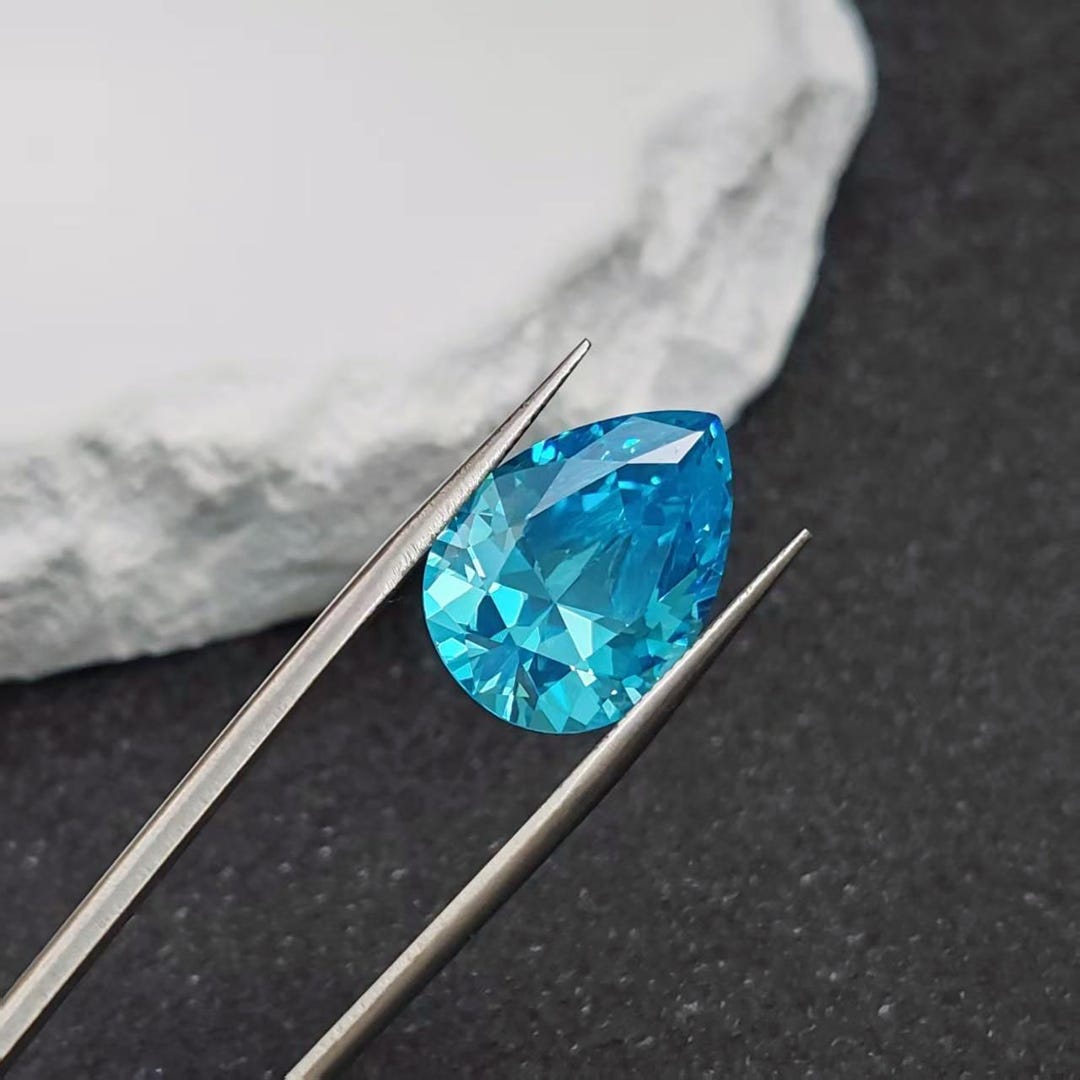 Aquamarine Pear Shaped Faceted Gemstone Teardrop Cut Aquamarine Gem ...