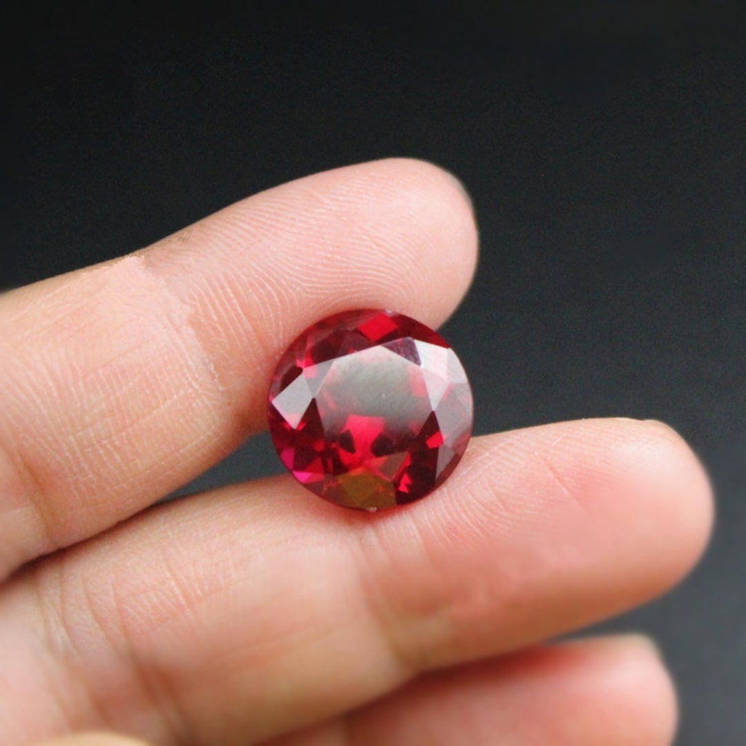 Ruby Round Faceted Gemstone Brilliant Cut Ruby Gem Multiple Sizes to ...