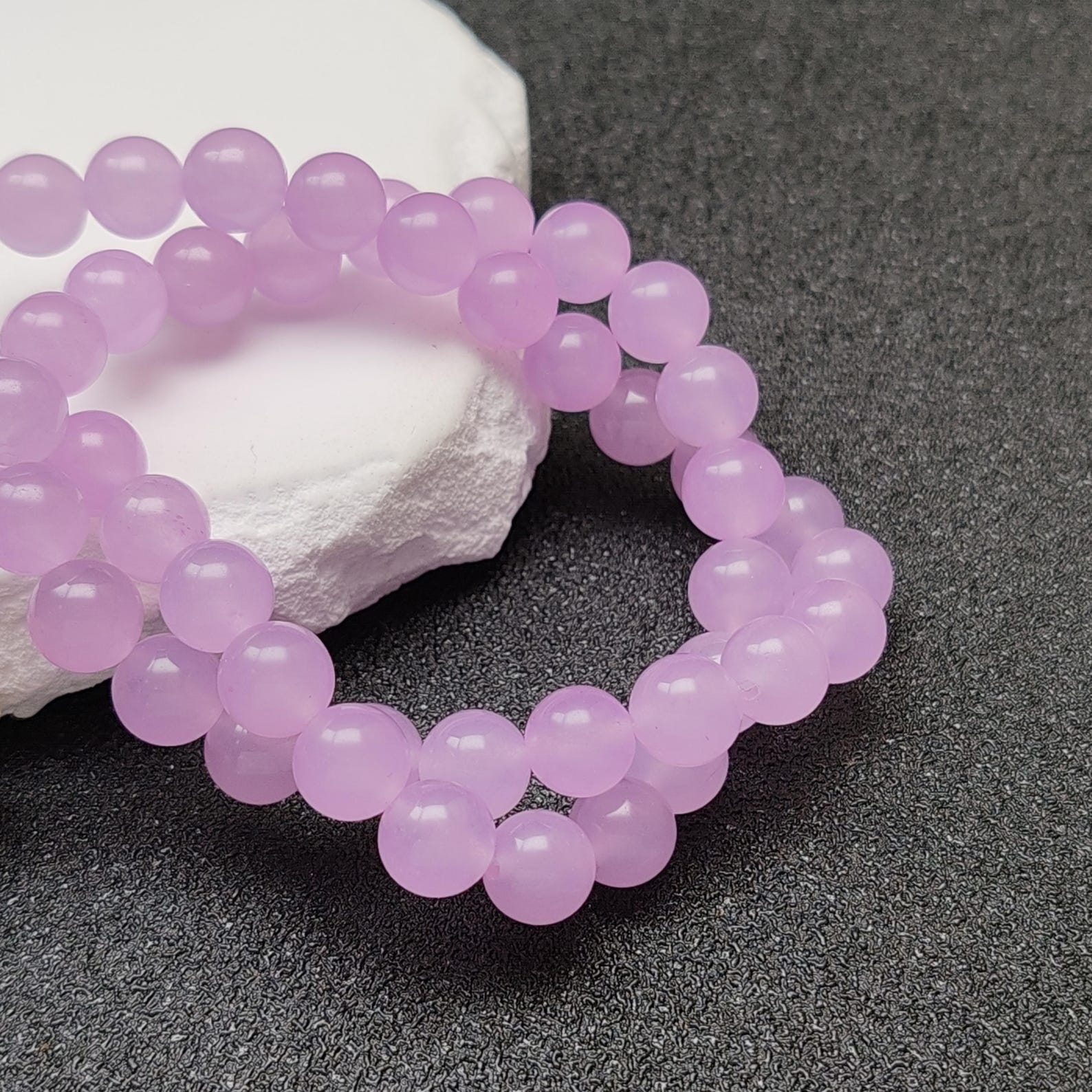 Grade A Natural Light Purple Jade Beads 4mm 6mm 8mm 10mm 12mm Smooth ...